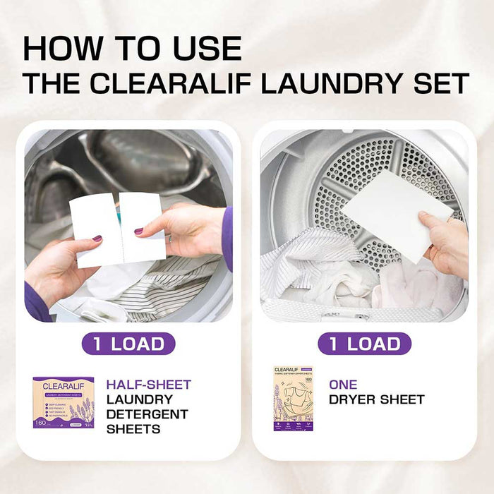 CLEARALIF All in One Laundry Detergent Sheets Kit, Lavender Scent, 160